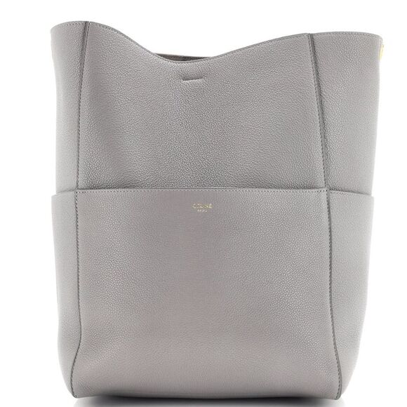 Celine | Bags | Celine Sangle Seau Bag Calfskin Large Gray | Poshmark